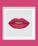 Red Lips Cross Stitch Pattern