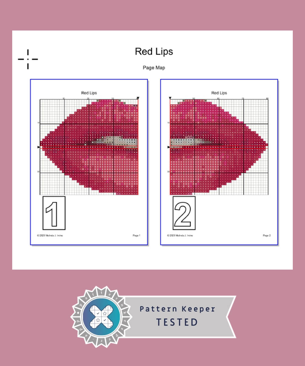 Red Lips Cross Stitch Pattern