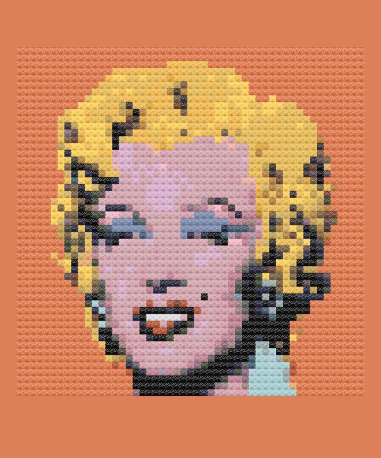 Orange Marilyn Mini Cross Stitch Pattern